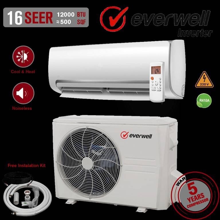12000 btu mini split heat pump 110v Everwell | eBay