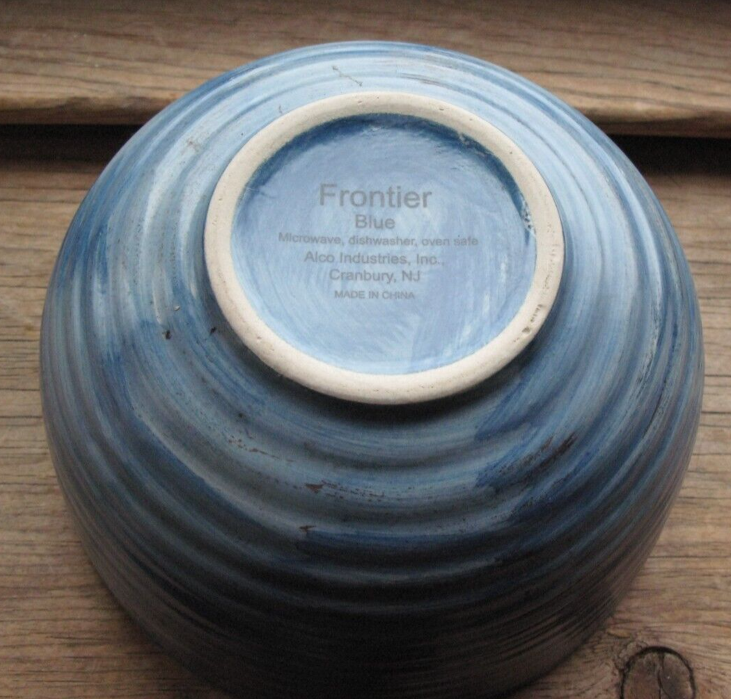 Vintage Alco Industries "Frontier" Blue Cereal Bowl 6" Multiples Avail ...