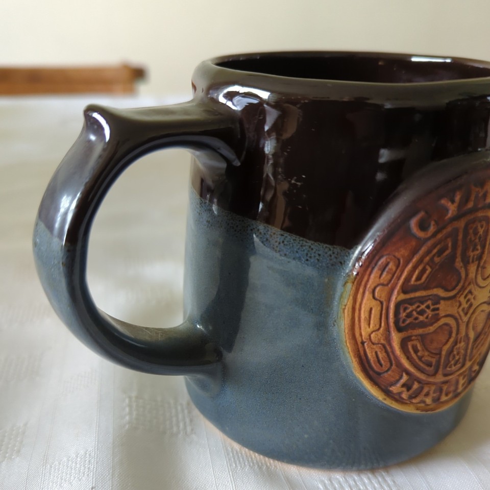 Nick Edwards Ceramics Large Mug - Celtic Cross - Cymru/Wales - Approx 4 ...