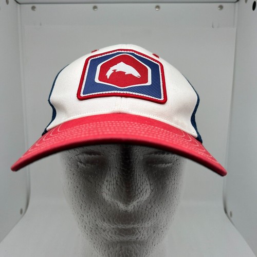 Simms Fishing Products Embroidered Adult Baseball Cap Hat Red White ...