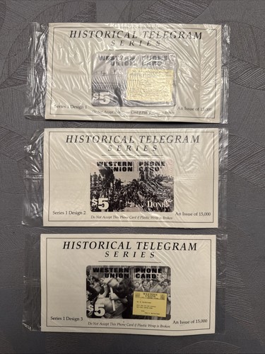 Set Of 3 Western Union Historical Telegram Phone Cards | eBay