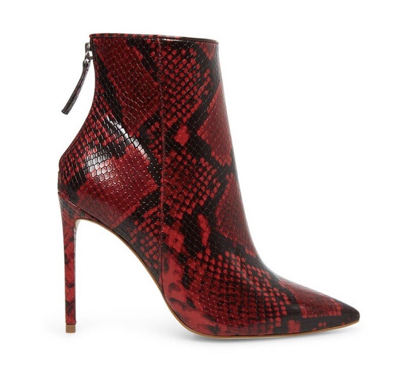 New Red Snakeskin Booties Size 9.5 | eBay