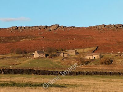 Photo 6x4 Overstones Farm with Stanage Edge behind it Hathersage c2011 ...