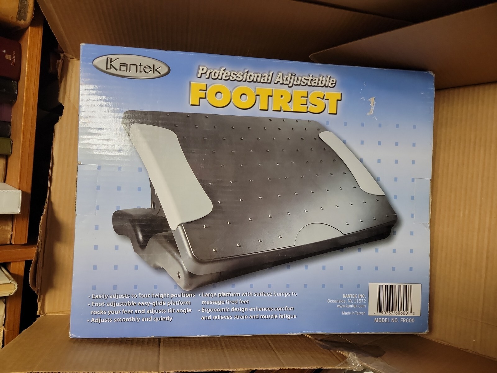 Kantek Professional Adjustable Footrest 4 to 7 Inch Height Black FR600 ...