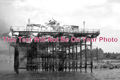 NF 1187 - Hunstanton Pier On Fire, Norfolk | eBay