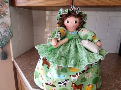 ~~~TOASTER COVER DOLL~~ fits a 2 slice toaster~~HANDMADE For YOU~~~FARM ...