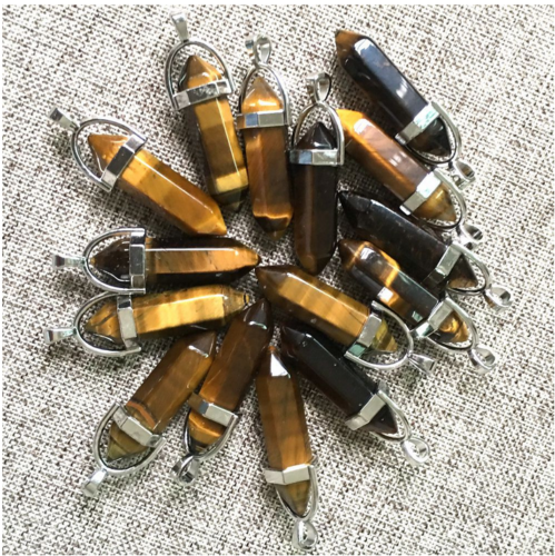 Wholesale 24pcs/lot Natural tiger eye stone Point Chakra Healing ...