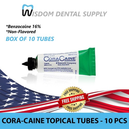 10 Pcs Cora-Caine Topical Anesthetic Denture Pain-Relieving Adhesive ...