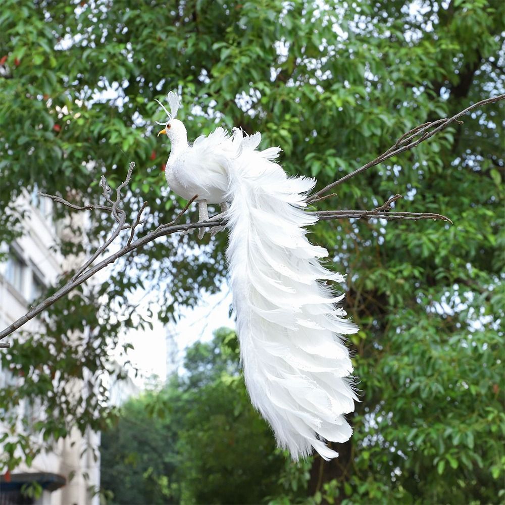 Light Weight Simulation White Peacock White Real Feather Pendant | eBay