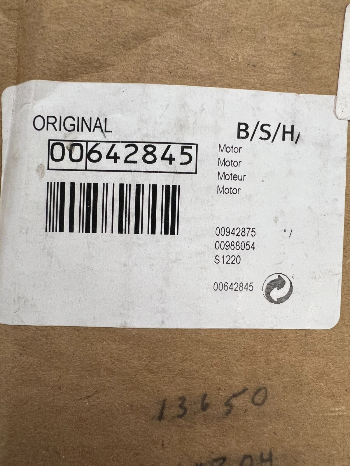 NEW OEM BOSCH 00642845 MOTOR | eBay