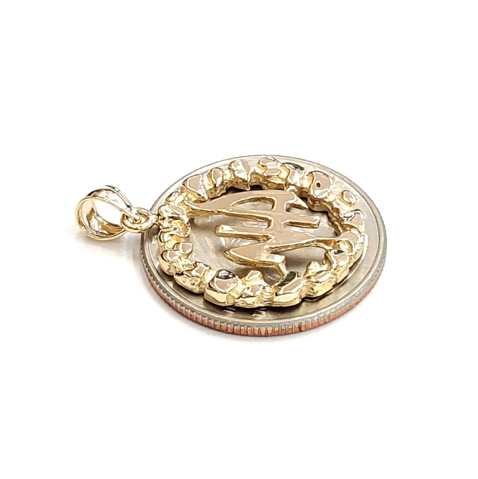 14k yellow Gold Narcotics Anonymous circle NA Symbol Pendant fine ...