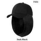 1X Women Short Straight Bob Hair Wig with Baseball Cap Hat Wigs Cap Sun ...