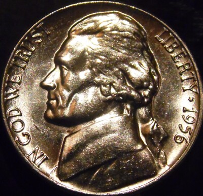 1956-P Jefferson Nickel Choice/Gem BU Uncirculated Full Step Full Steps ...