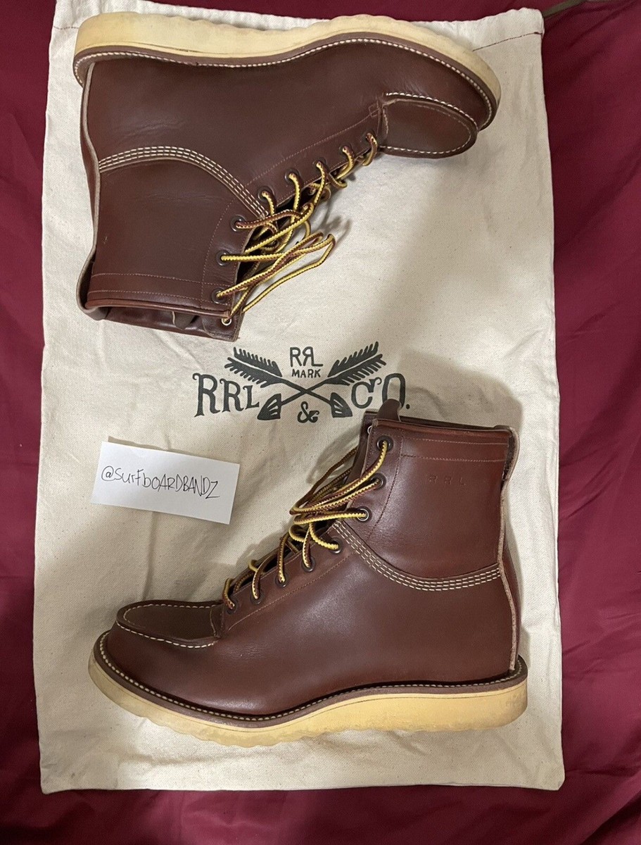 Ralph Lauren RRL Vintage Leather Moc Toe Boots 8 Men Canyon Ralph Lauren RRL Vintage Leather Moc Toe Boots 8 Men Canyon