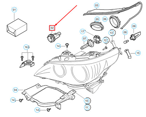 NEW BMW 5 E60 FRONT BULB W/ SOCKET FOR PARKING LIGHT 63127187952 OEM NO ...