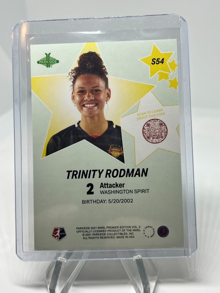 2021 Parkside NWSL Volume 2 Stars Trinity Rodman #S54 Rookie Card RC ...