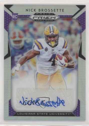 2019 Panini Prizm Draft Picks Silver Nick Brossette #275 Rookie Auto RC ...
