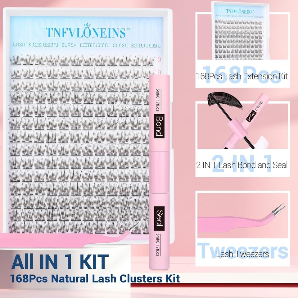 Brown Lash Clusters Kit Natural Eyelash Clusters Fluffy Lash Extension ...