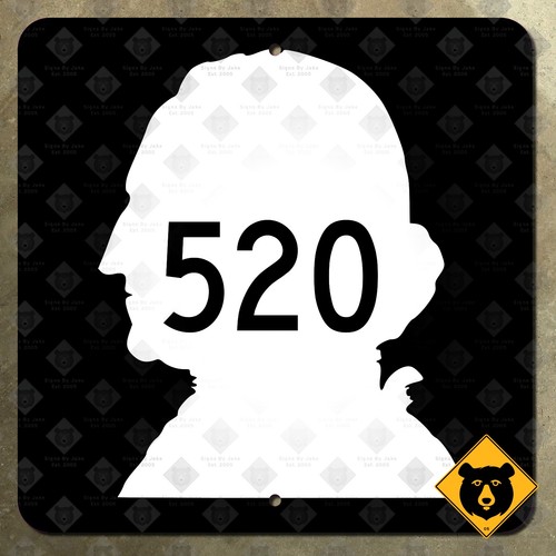Washington State Route 520 highway road sign Seattle Bellevue Redmond ...