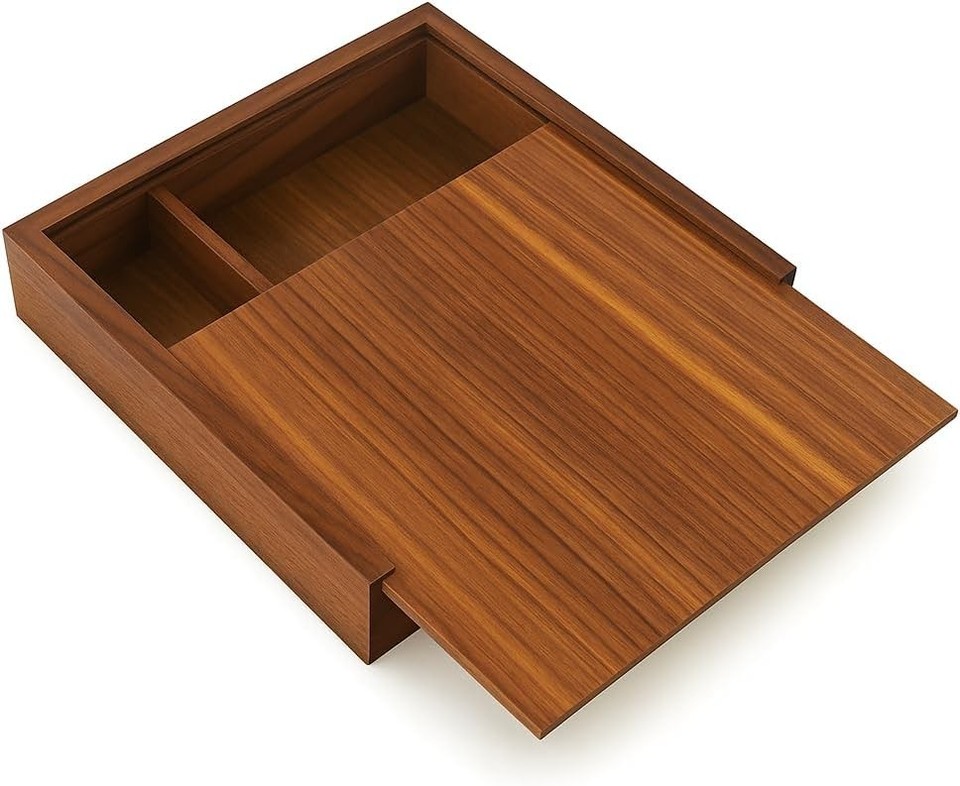 Walnut Wood Storage Box with Compartments | Handmade Gift Keepsake ...