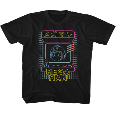 Mega Man Capcom Video Game Neon Arcade Grid Japanese Youth T Shirt ...