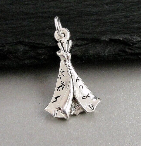 Silver Tipi Charm - Tepee Charm - Teepee Tent Charm - Native American ...