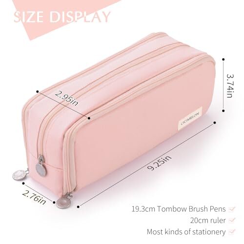 Large Capacity Pencil Case 3 Compartment Pouch Pen Bag for School Teen ...