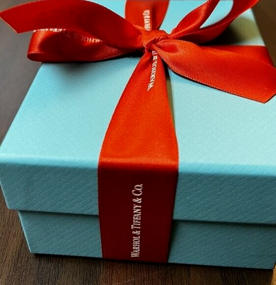 NEW TIFFANY & CO. BLUE BOX JEWELRY GIFT BOX W/ RED RIBBON COTTON 3.75 X ...