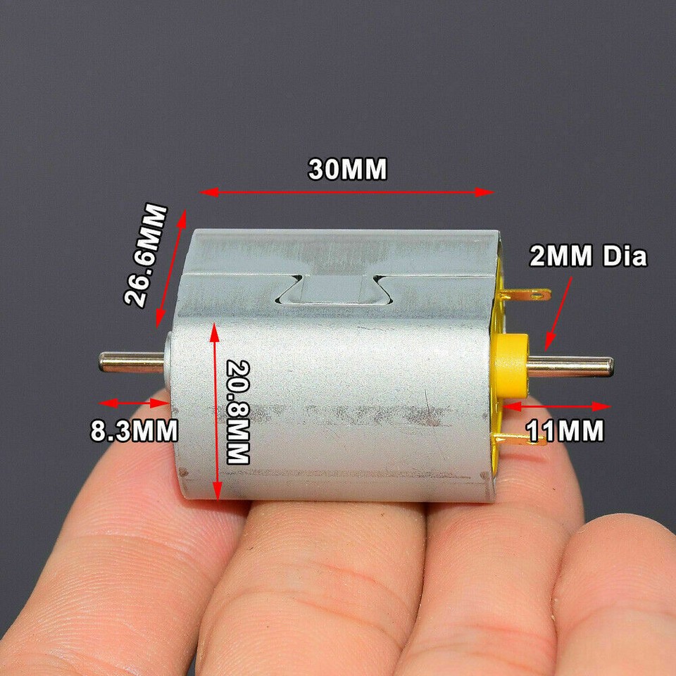 DC 9V 12V 18V 12600RPM High Speed Large Torque Dual 2mm Shaft Mini ...