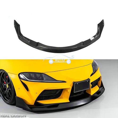 3PCS Real Carbon Fiber Front Bumper Lip Splitter For 2020-2025 GR Supra ...