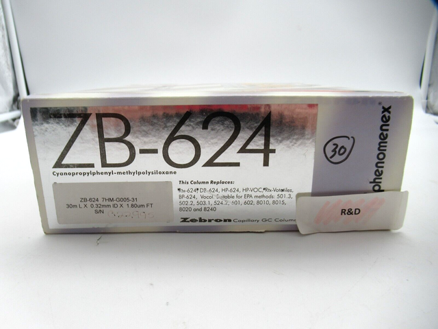 Phenomenex Zebron ZB-624 GC Cap. Column 30 m x 0.32 mm .80 µm | 7HM ...