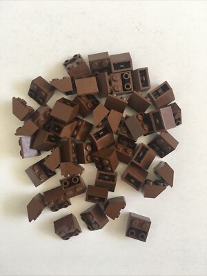 NEW Lego Lot Brown 2x2 Pieces 45 Degree Slope Inverted Roof Tile Blocks ...