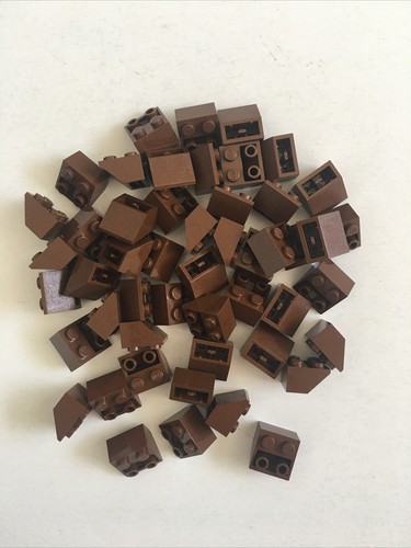 NEW Lego Lot Brown 2x2 Pieces 45 Degree Slope Inverted Roof Tile Blocks ...