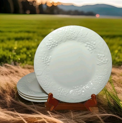 4 Gibson Designs Four Seasons Dinner Plate Embossed Grapes Floral ...