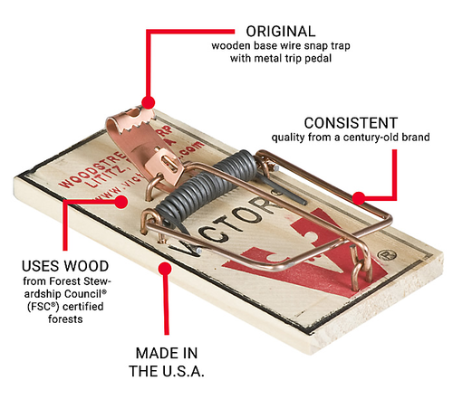 6 Victor Mouse Snap Traps M040 Metal Trigger ~ Kill and Control Mice ...