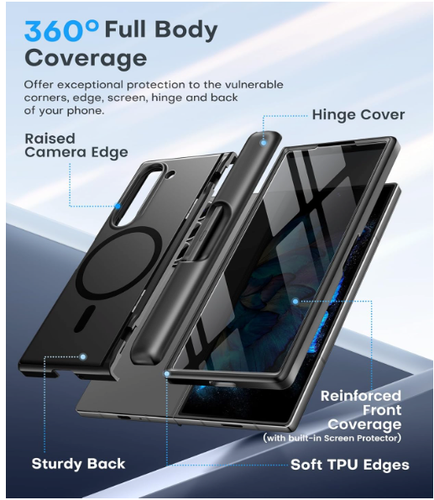 BERFY for Z Fold 6 Case with Privacy Screen Protector, [Compatible with ...