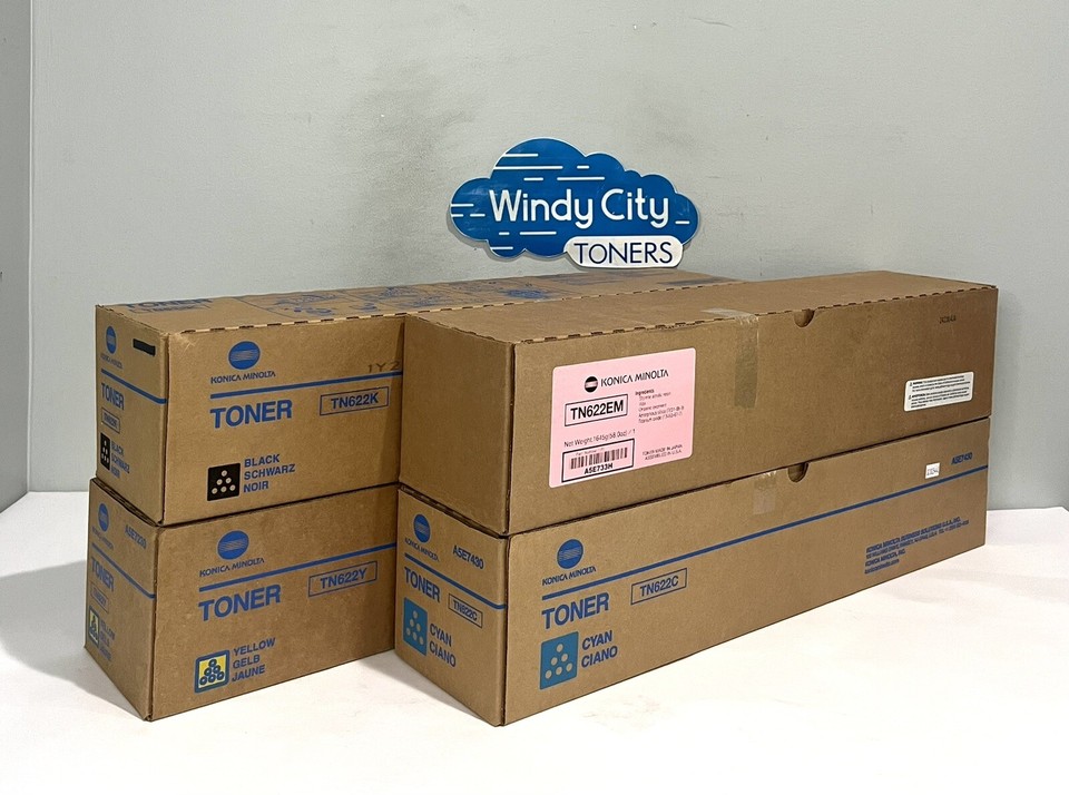 KONICA MINOLTA TN622 Genuine TONER SET KYMC For Bizhub Press C1085 ...