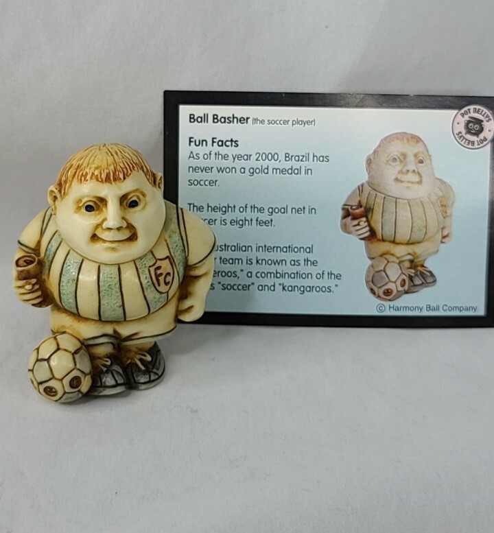 Harmony Kingdom Pot Bellys Ball Basher Soccer Mini Trinket Box Figurine ...