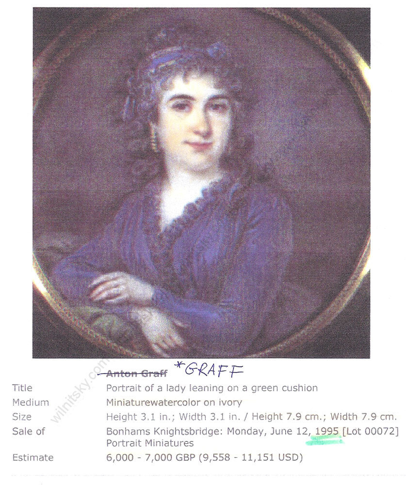 Graff (fl. 1795/1800) "Portrait of a young woman", outstanding ...
