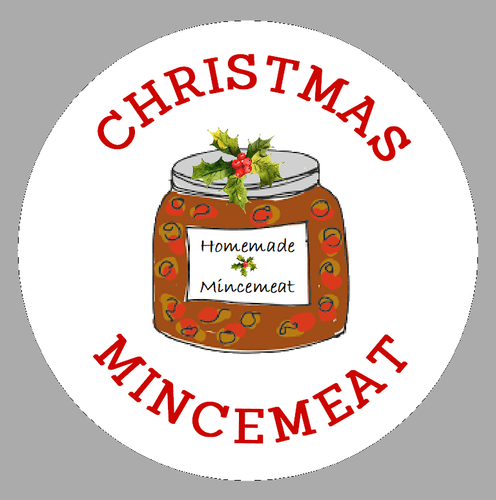 Small Round Christmas Mincemeat Labels Jar Stickers for Homemade Food ...