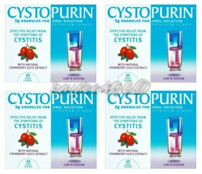 4 Packs of 6 Cystopurin Granules Cranberry 3g Cystitis Relief (24 ...