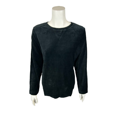Denim & Co. Women's Pullover Active Regular Velour Tunic Top Black ...