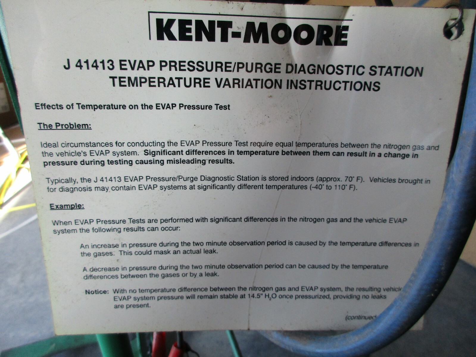 KENT MOORE J-41413-200 EVAP EVAPORATIVE EMISSION SYSTEM (PARTS ONLY) | eBay