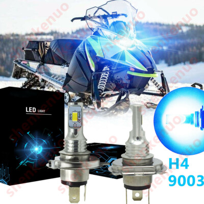 Ice Blue H4 LED Headlight Bulb 8000K BY For Snowmobile 2870448 4030026 ...