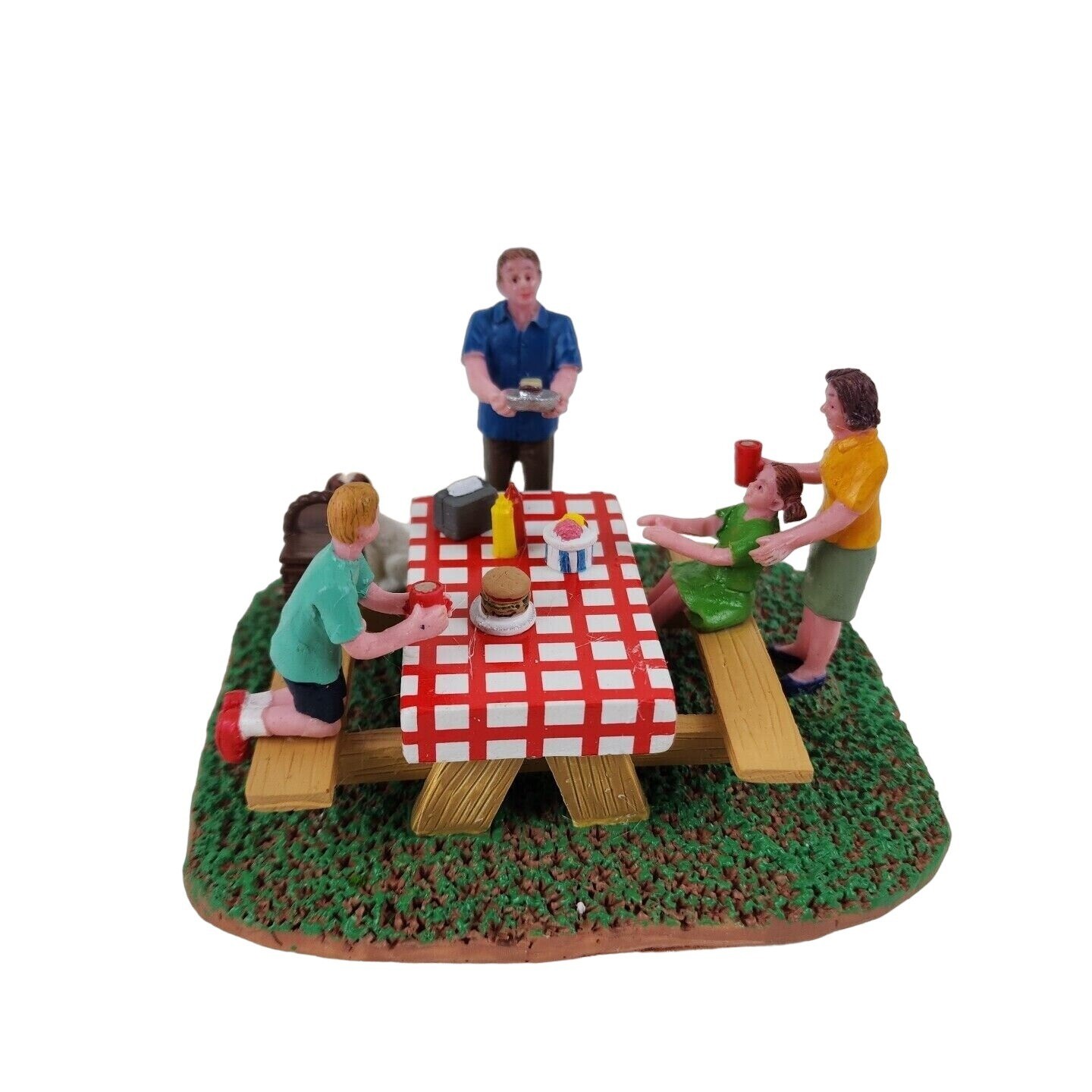 Lemax+Summer+Village+2018+Picnic+Table+%2383368+Family+Dog+Miniature ...