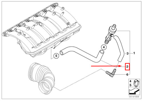 NEW BMW 3 CABRIO E46 VACUUM CONTROL HOSE ELBOW 11617503666 7503666 ...