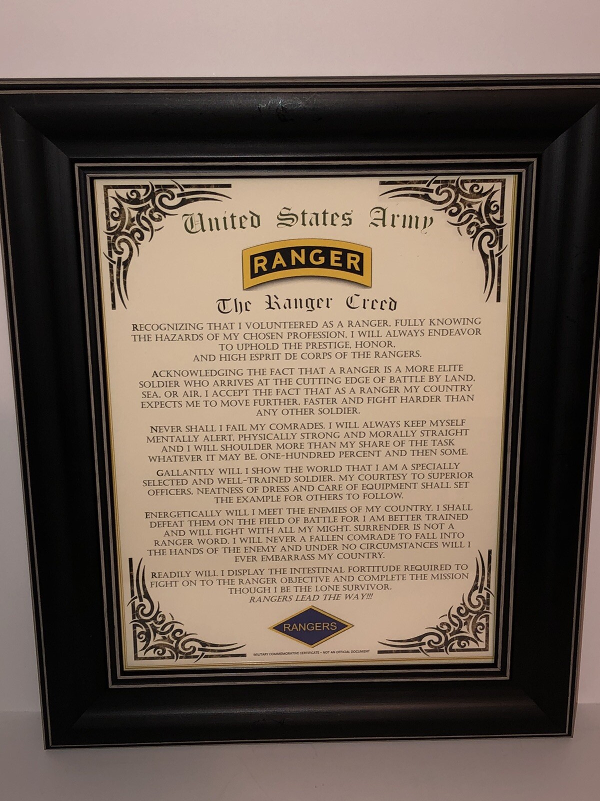 THE RANGER CREED PRINT / U.S. Army ~ Rangers Lead The Way!!! | eBay