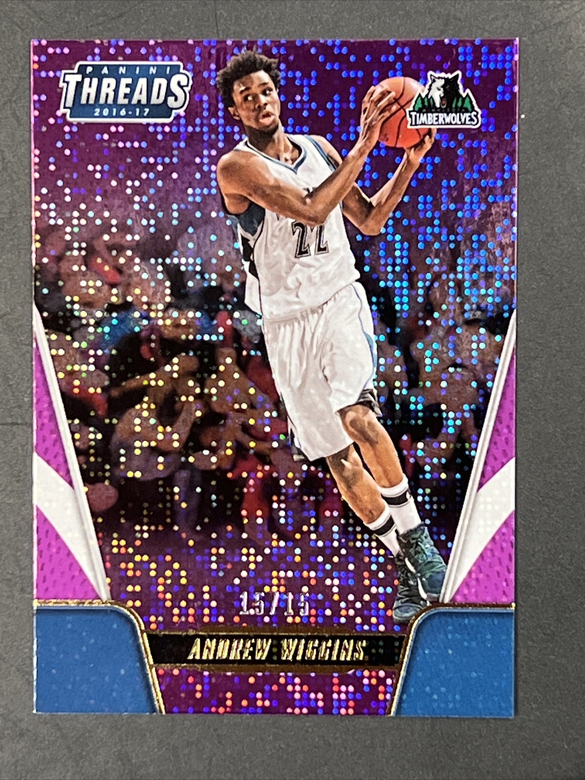 ANDREW WIGGINS 2016-17 Panini Threads #3 Purple Dazzle SSP 15/15 ...