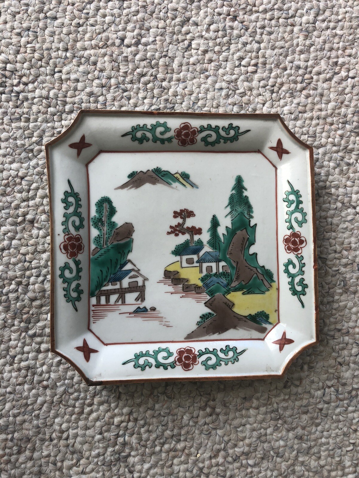 Japanese antique square plate (Kutani ware) | eBay
