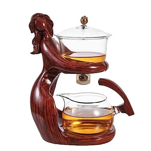 Glass Kungfu Teapot Set Tea maker with Infuser Semi Automatic Tea Set ...